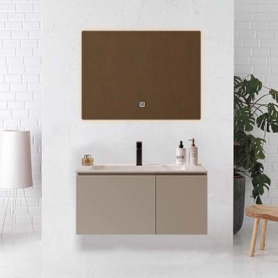 China SONSILL Wall Mounted Bathroom Vanity 80cm Single Sink Solid Wood Cabinet with Smart Mirror for sale