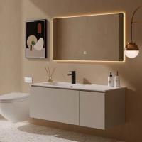 China SONSILL Wall Mounted Bathroom Vanity 80cm Single Sink Solid Wood Cabinet with Smart Mirror for sale