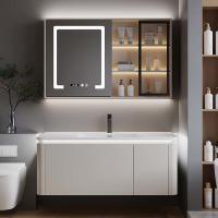 China 80cm Slate Bathroom Vanity with Solid Wood Cabinet and Wash Basin 80x50x48cm for sale