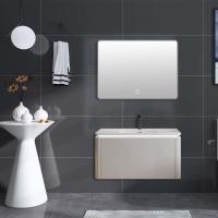China Solid Wood Slate Bathroom Vanity 80x50x48cm Wall Mounted Modern Cabinet for sale