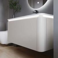 China Solid Wood Slate Bathroom Vanity 80x50x48cm Wall Mounted Modern Cabinet for sale