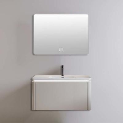 China Waterproof Slate Bathroom Vanity with Sink and Mirror 42 Inch Modern Solid Wood Cabinet for sale