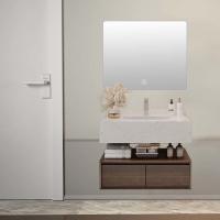 China Customizable Bathroom Vanity With Storage Cabinet 80cm  Walnut Color for sale