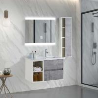 China 24 to 48 Inch Combined Bathroom Vanity Cabinet with LED Mirror and Side Cabinet 80cm for sale