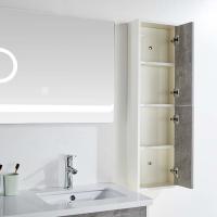 China 24-48 Inch Wall Hanging Bathroom Vanity with Side Cabinet LED Mirror 80cm Ceramic Basin for sale