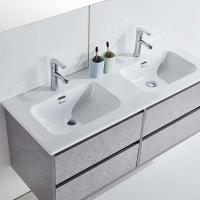 China 120cm Wall Mounted Bathroom Vanity Set with LED Mirror and Ceramic Basin Gray for sale