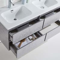 China 120cm Wall Mounted Bathroom Vanity Set with LED Mirror and Ceramic Basin Gray for sale
