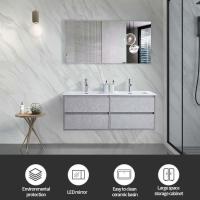 China 120cm Floating Bathroom Vanity Cabinet with LED Mirror Ceramic Basin for Hotel for sale