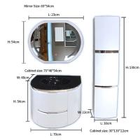 China PVC Bathroom Cabinet Vanity Units 70cm Wall Mounted with LED Mirror and Glass Basin for sale