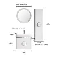 China PVC Bathroom Vanity Cabinet Set 61x45x46cm with Ceramic Basin and LED Mirror for sale