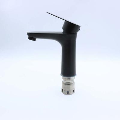 China Sonsill Stainless Steel Deck Mounted Bathroom Vanity Faucet 150mm Black Basin Mixer Tap for sale