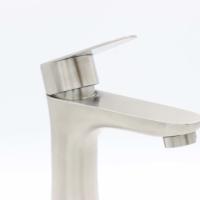 China SUS 304 Stainless Steel Kitchen Faucet Hot Cold Water Mixer 15cm Deck Mounted for sale
