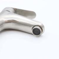 China SUS 304 Stainless Steel Kitchen Faucet Hot Cold Water Mixer 15cm Deck Mounted for sale