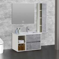 China Solid Wood Bathroom Vanity Cabinet 35-37 in Width with LED Mirror and Drawer Storage for sale