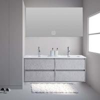 China Customizable PVC Luxury Bathroom Vanity with LED Mirror 120cm 3 Year Warranty for sale