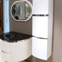 China PVC Bathroom Vanity with Side Cabinet Paint Free Wall Mounted 70x48x54 cm for sale