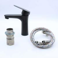 China 304 Stainless Steel Basin Mixer 15cm Single Hole Bathroom Faucet Hot Cold for sale