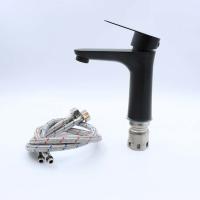 China Matte Black Bathroom Vanity Faucet 304 Stainless Steel Single Hole Basin Mixer 15x14 cm for sale