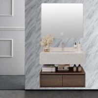 China Luxurious Bathroom Wall Hung Vanity Units Double Layered for sale
