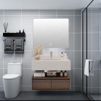 China Wall Mount Bathroom Vanity 80x25x50cm Luxury Ceramic Basin Set 60KG for sale