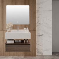 China Wall Mount Bathroom Vanity 80x25x50cm Luxury Ceramic Basin Set 60KG for sale
