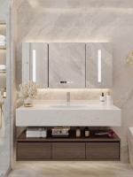China Marble ceramic basin Bathroom Sink Mirror Cabinet Multi Layer for sale