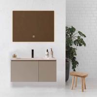 China Modern Wall Mounted Bathroom Vanity Floating Cabinet 35-37 in with Sink and LED Mirror for sale