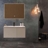 China Modern Wall Mounted Bathroom Vanity Floating Cabinet 35-37 in with Sink and LED Mirror for sale