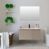 China Modern Ceramic Wood Bathroom Vanity Under Sink Cabinet with LED Mirror 35-37 in for sale