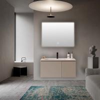 China Modern Ceramic Wood Bathroom Vanity Under Sink Cabinet with LED Mirror 35-37 in for sale