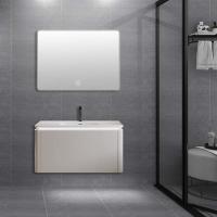 China Starry Grey Small Vanity Unit With Basin LED Mirror And Side Cabinet for sale