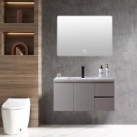 China Modern Wall Mounted Bathroom Vanity with LED Mirror 35-37 in Width Custom Size for sale