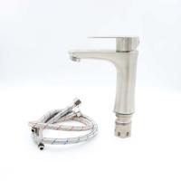 China Single Handle Luxury Bathroom Faucet 304 Stainless Steel 15x14 cm Modern Basin Mixer for sale