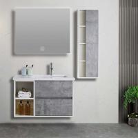 China 16mm Plywood Wall Mounted Bathroom Vanity with LED Mirror 80x50x50cm for sale