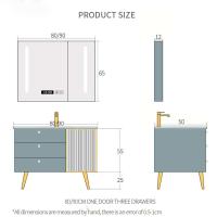 China American Style Bathroom Vanity Cabinet 36 In with Sink and LED Mirror for sale