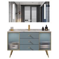 China American Style Bathroom Vanity Cabinet 36 In with Sink and LED Mirror for sale