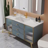 China American Style Bathroom Vanity Cabinet 36 In with Sink and LED Mirror for sale