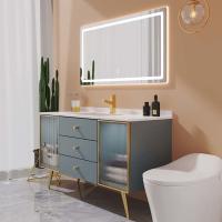 China Floor Type 3 Drawer Bathroom Vanity Cabinet with LED Mirror for sale