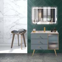 China Euro Style Solid Wood Bathroom Vanity Cabinet 80cm Floor Standing with Legs for sale