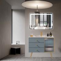 China Modern Bathroom Cabinet With Mirror Waterproof  Floor Mounted for sale