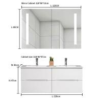 China SONSILL Luxury PVC Bathroom Cabinet 47 Inch Double Basin Vanity with LED Mirror for sale