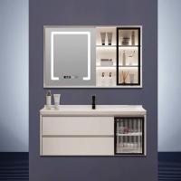 China 800mm Modern Wall Hung Vanity with Ceramic Basin and LED Mirror for Bathroom for sale