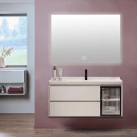 China 800mm Modern Wall Hung Vanity with Ceramic Basin and LED Mirror for Bathroom for sale