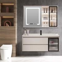 China 800mm Modern Wall Hung Vanity with Ceramic Basin and LED Mirror for Bathroom for sale