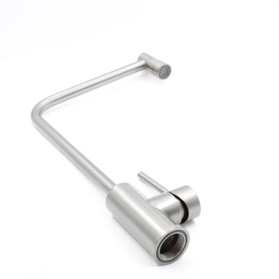 China Gun Grey Curved Rotating Bathroom Vanity Faucet 304 Stainless Steel 40cm Hot Cold for sale