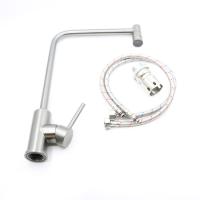 China SUS304 Stainless Steel Deck Mounted Pull Out Kitchen Faucet Brushed 60cm Hose for sale