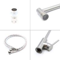 China SUS304 Stainless Steel Deck Mounted Pull Out Kitchen Faucet Brushed 60cm Hose for sale