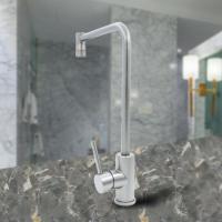 China SUS304 Stainless Steel Single Hole Kitchen Faucet 400mm Brushed Cold Hot Water Mixer Tap for sale