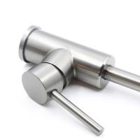 China SUS304 Stainless Steel Single Hole Kitchen Faucet 400mm Brushed Cold Hot Water Mixer Tap for sale