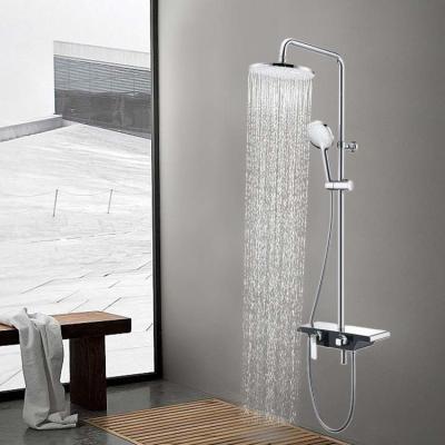 China Chrome Copper Bathroom Rain Shower Mixer Set 304 Stainless Steel 6kg Deck Mounted for sale